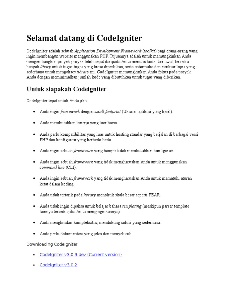 User Guide - CodeIgniter | PDF