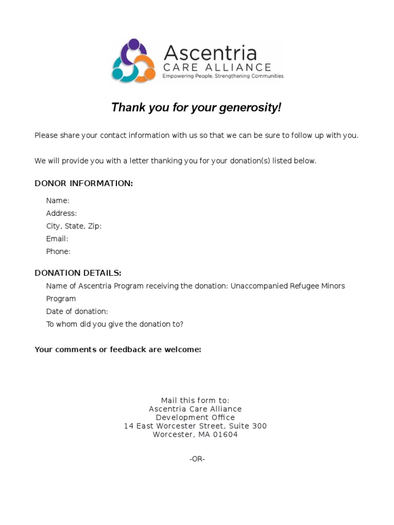 Donation-Donor Tax Form | PDF