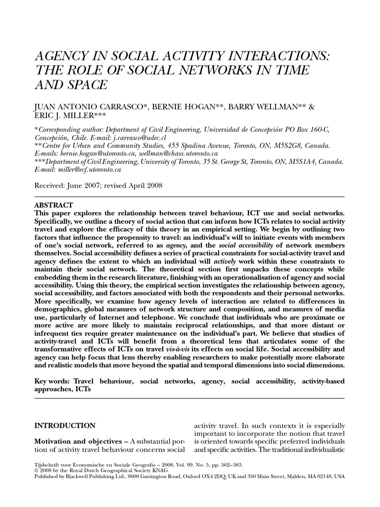 Agency in Social Interaction PDF | PDF | Social Network | Social Structure