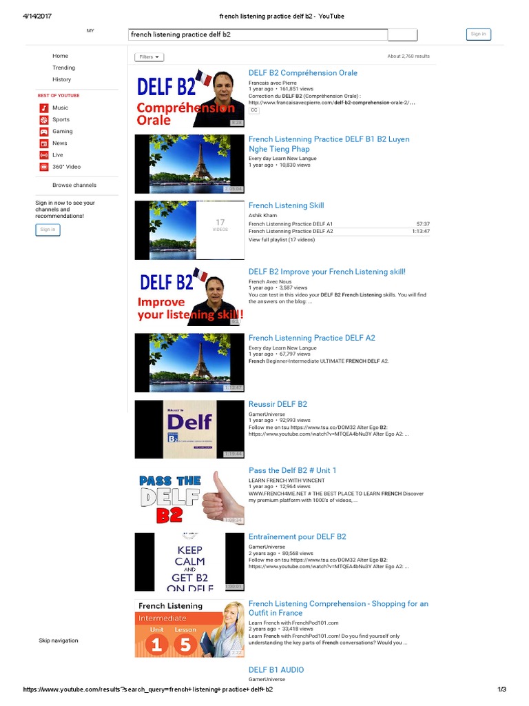 French Listening Practice Delf b2 - YouTube | PDF | Standardized Tests ...