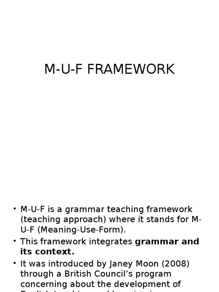 Muf Framework Pdf English Language Grammar