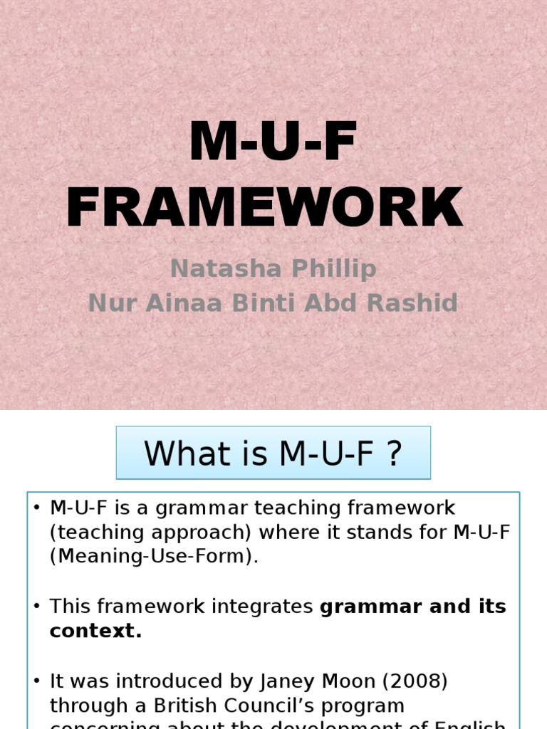Muf Framework New Tana Pdf English Language Teaching