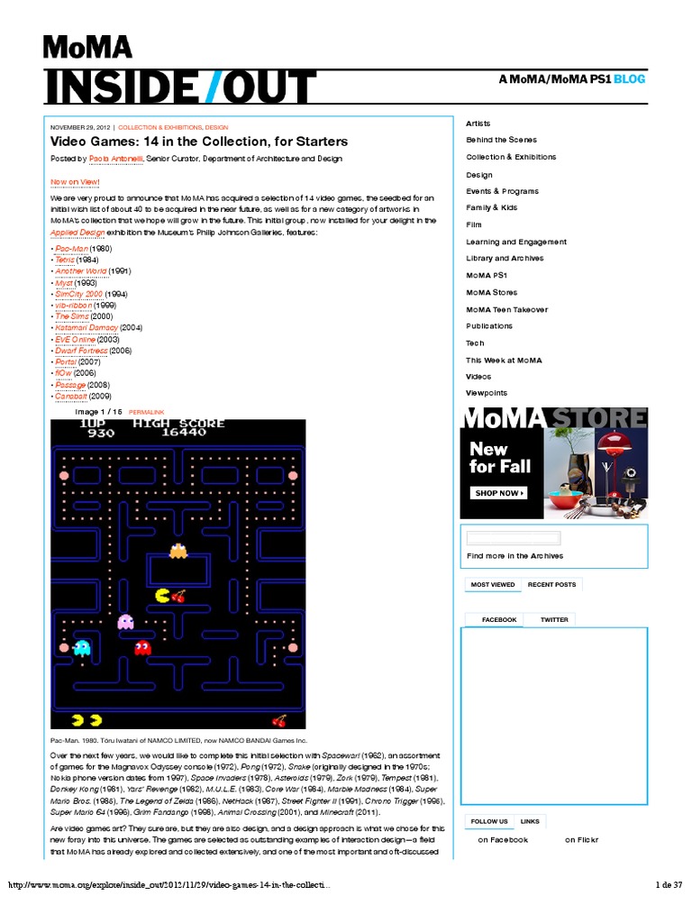 texto - MoMA | Video Games_EN | Video Games | Library And Museum