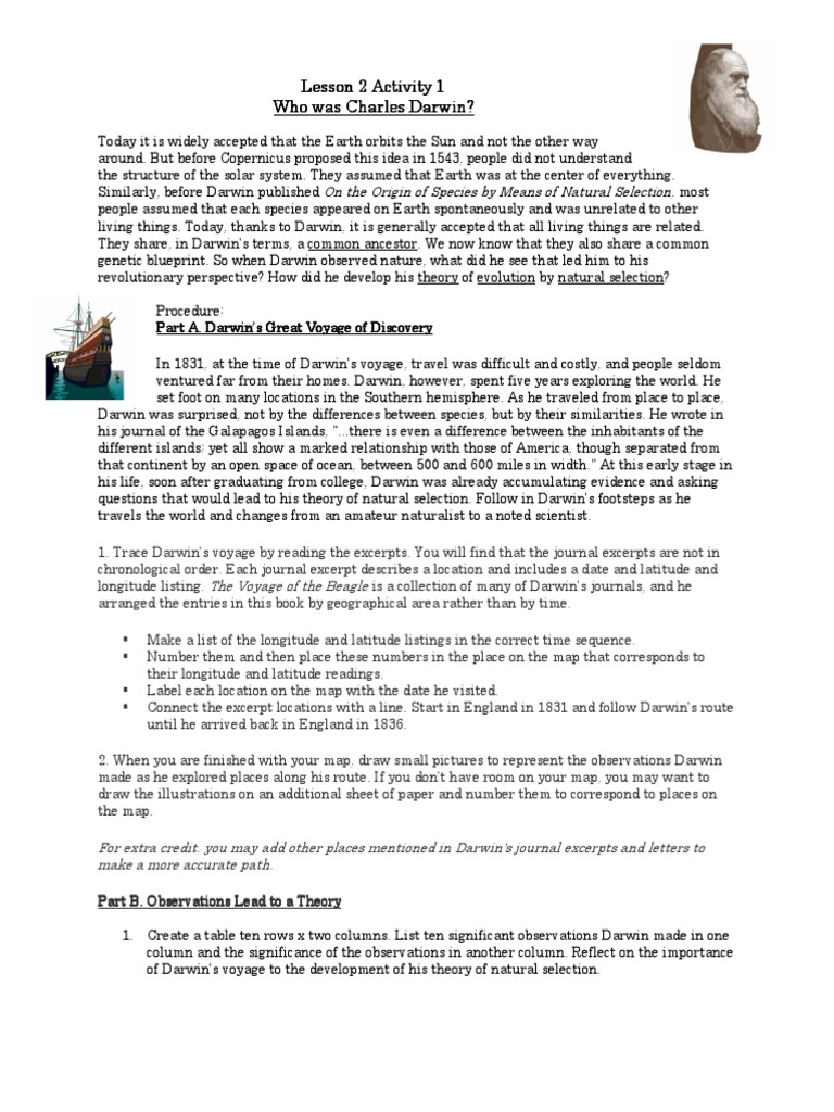 Pbs Lesson2 Activ1 2 | PDF | Charles Darwin | Natural Selection