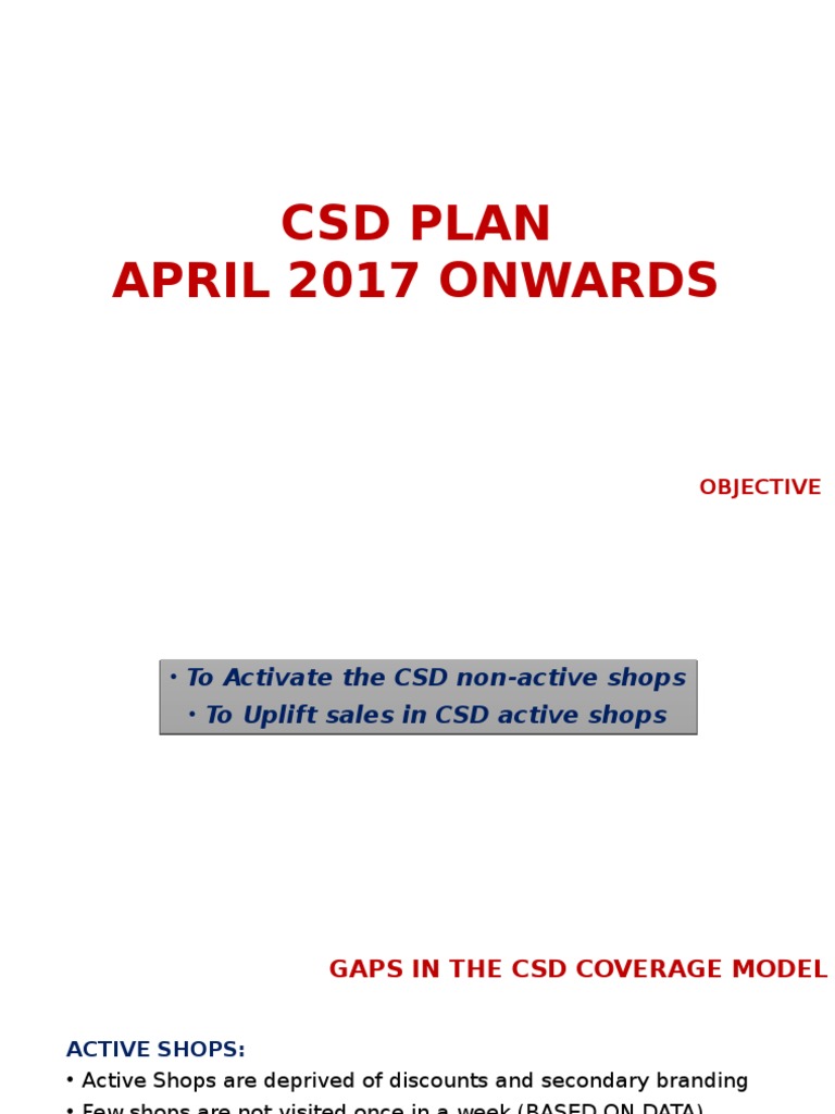 CSD Plan | PDF | Coupon | Discounts And Allowances