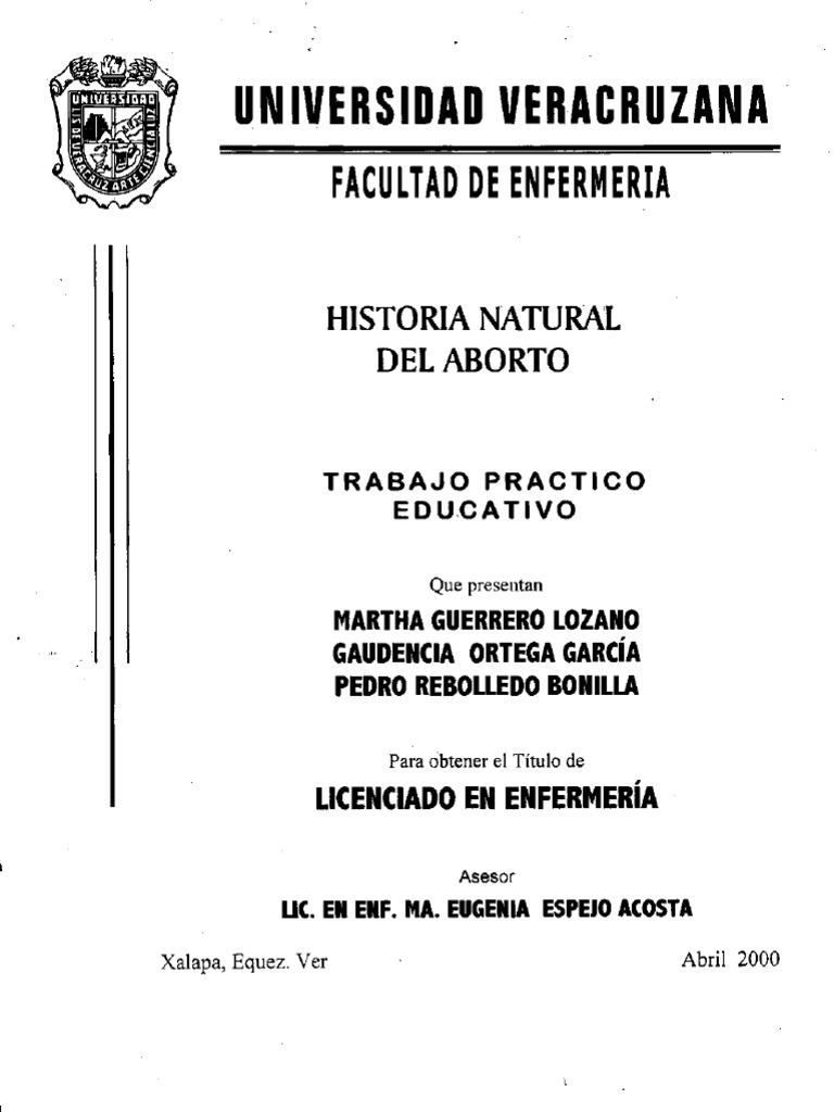Historia Natural Del Aborto | PDF | Aborto | Aborto espontáneo