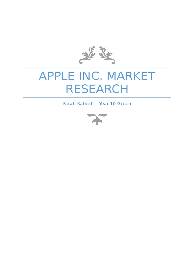 Apple Marketing Research | PDF | I Pad | Apple Inc.