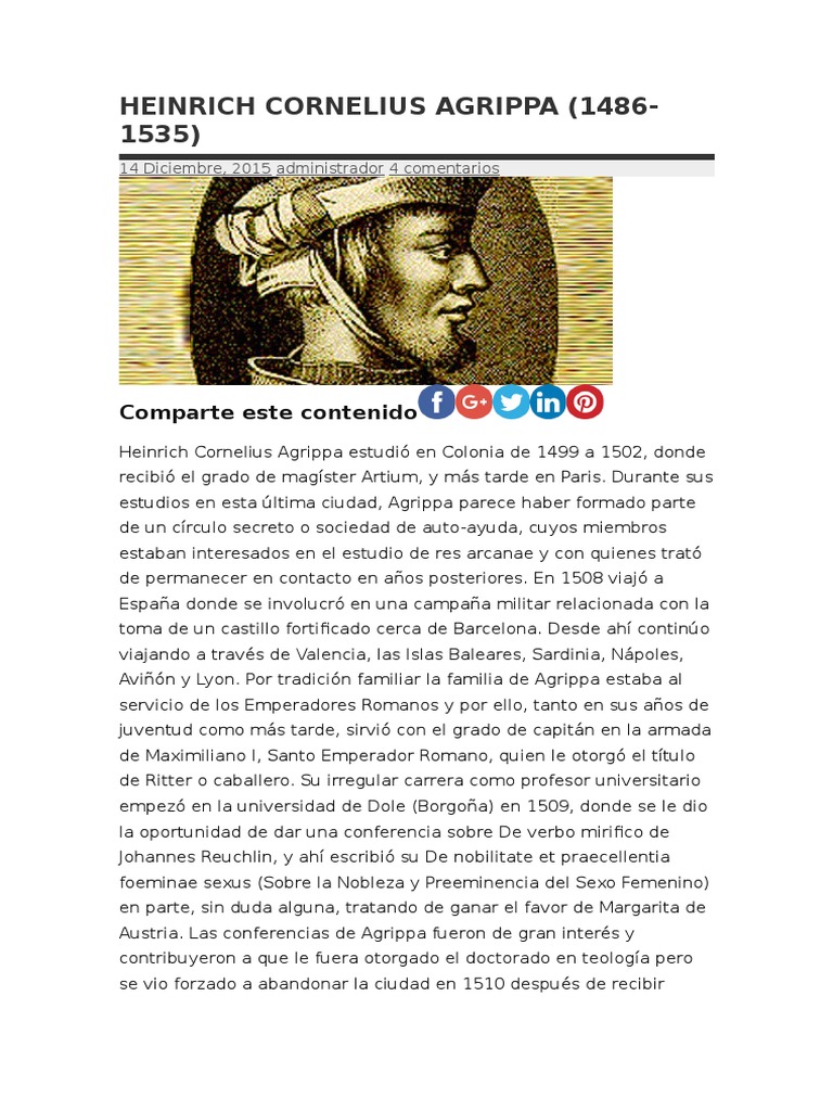 Heinrich Cornelius Agrippa | PDF | Fe | Brujería