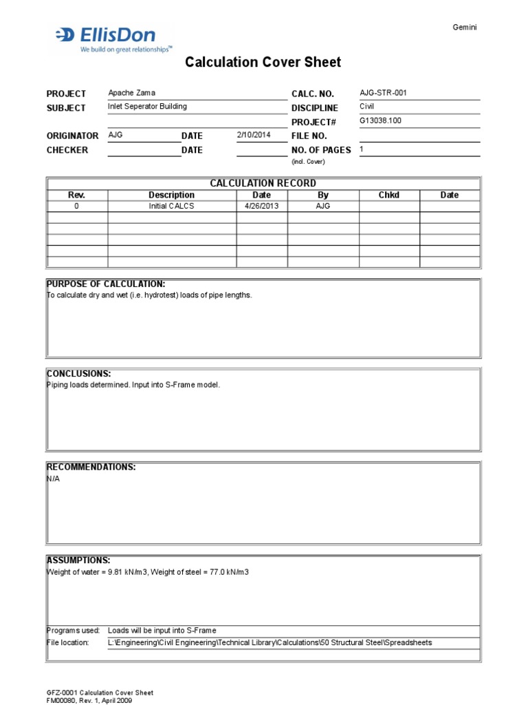 STR-Pipe Load Calculator - EllisDon | PDF | Pipe (Fluid Conveyance ...