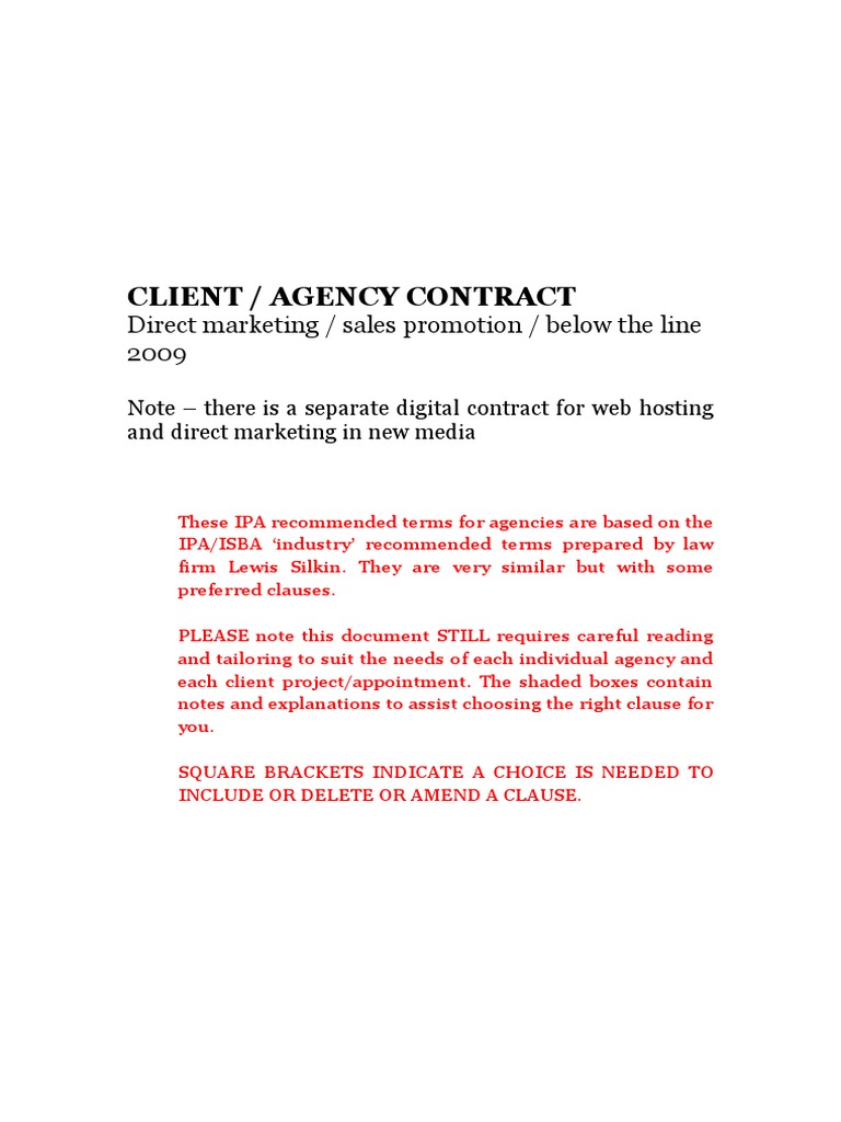 Agency Contract | PDF | Law Of Agency | Contractual Term