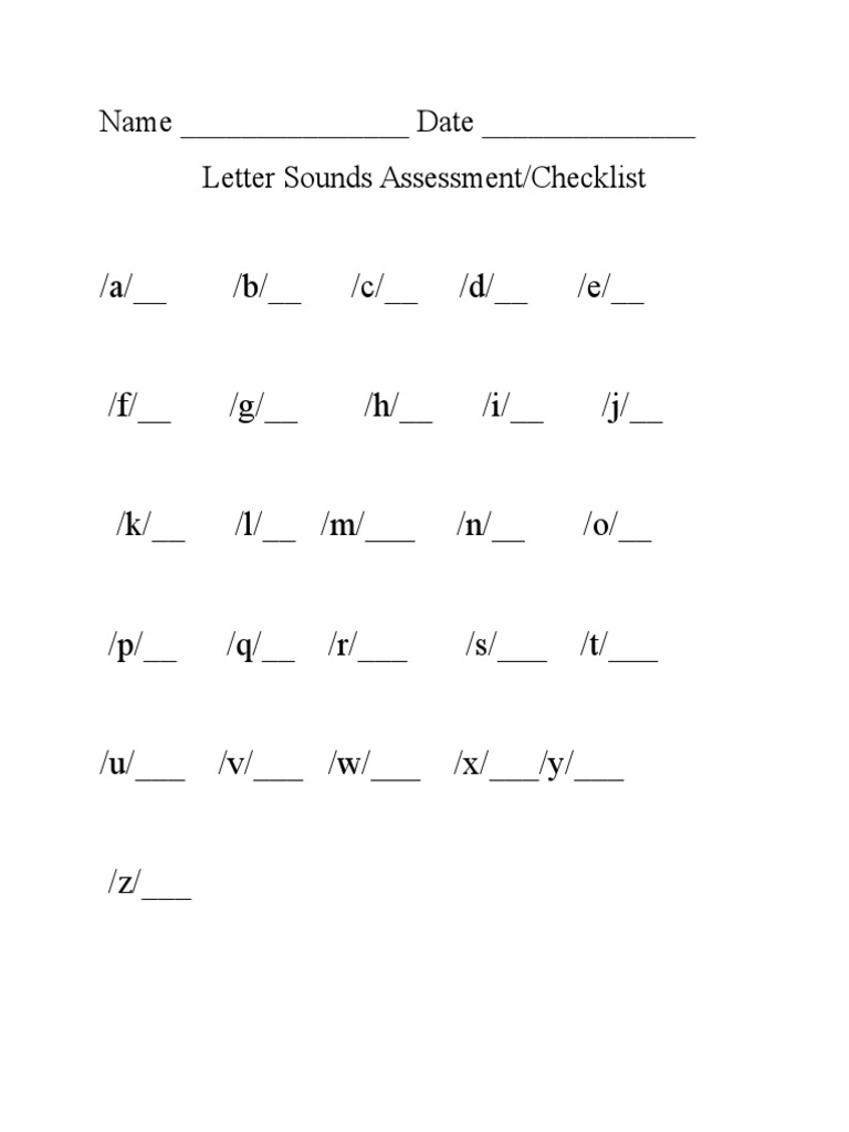 Phonics Letter Sounds Checklist | PDF