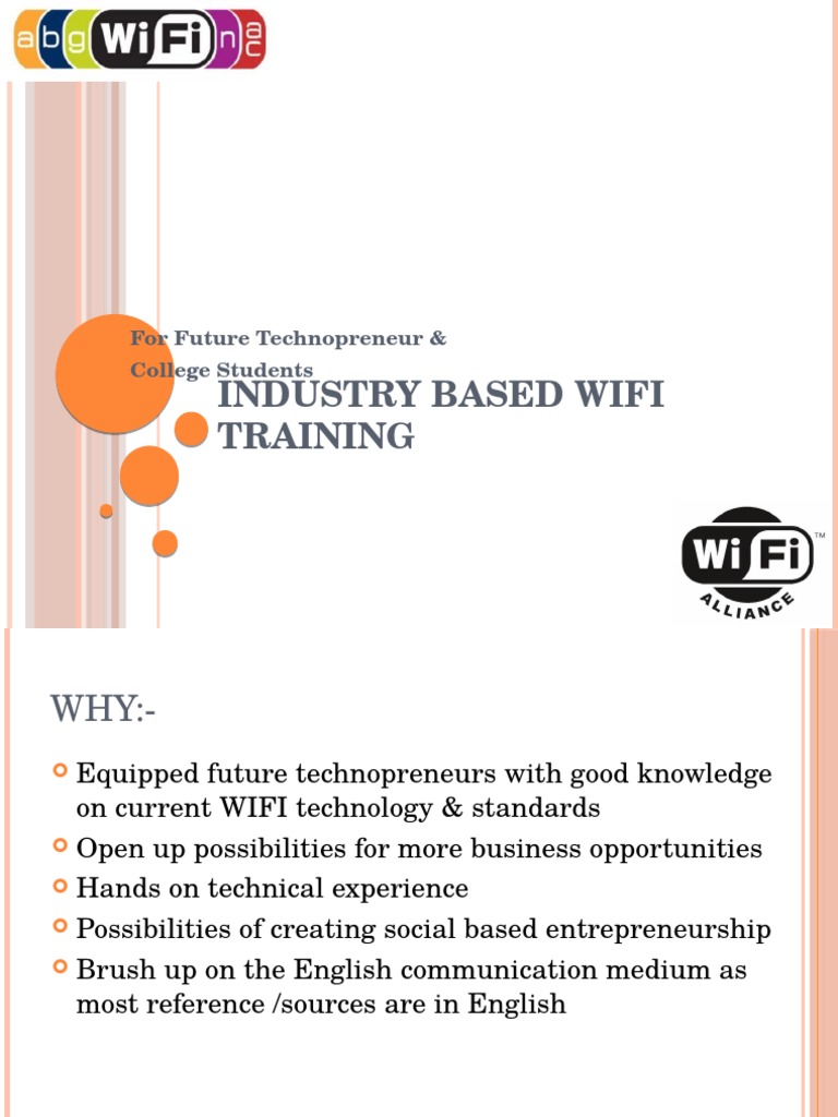 WiFi Training for Future Technopreneurs | PDF