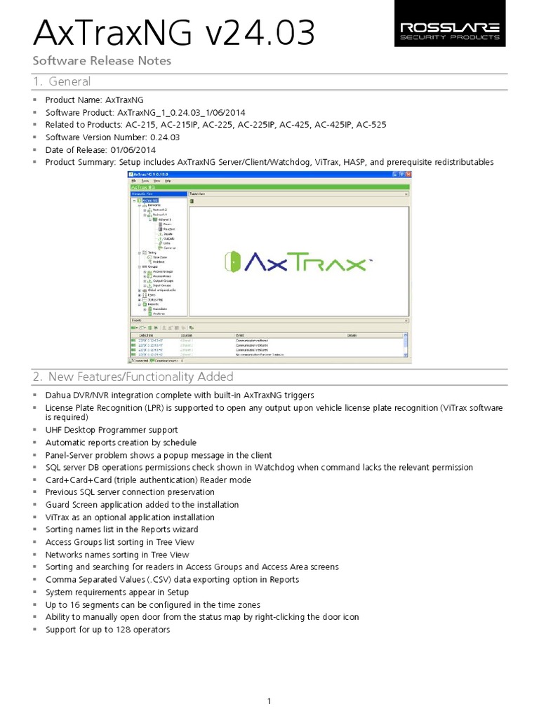 AxTraxNG - 24 03 Release Notes 170614 | PDF | Microsoft Sql Server ...