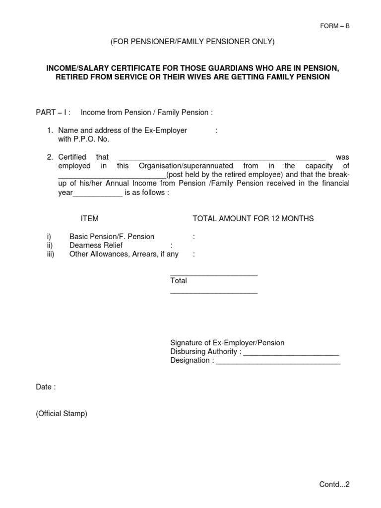 Format of Income Affidavit for PENSIONER | Taxation | Pension
