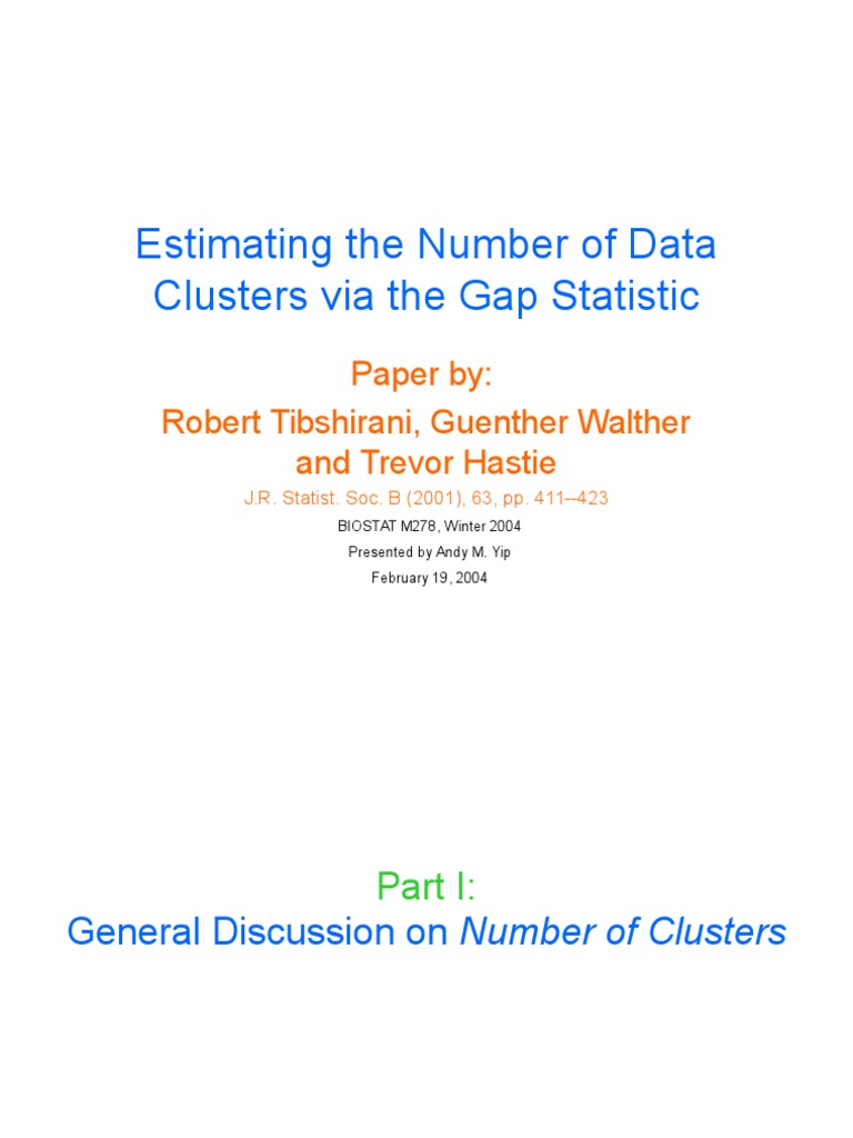 Gap Statistic | PDF | Cluster Analysis | Mode (Statistics)