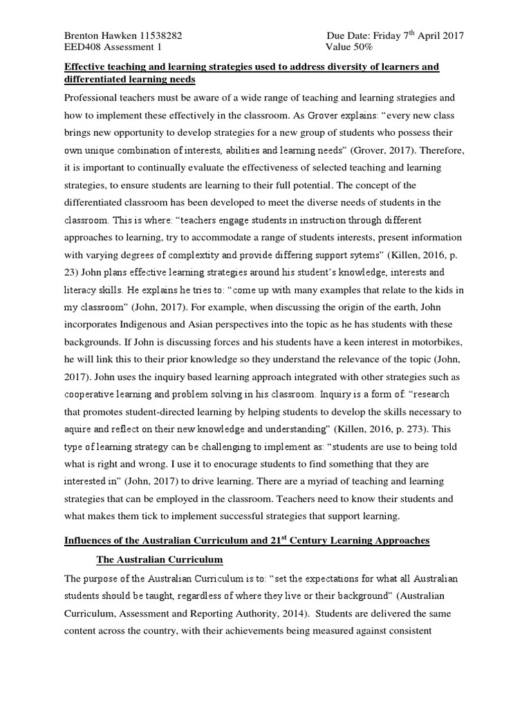 Eed408 2 | PDF | Curriculum | Teachers