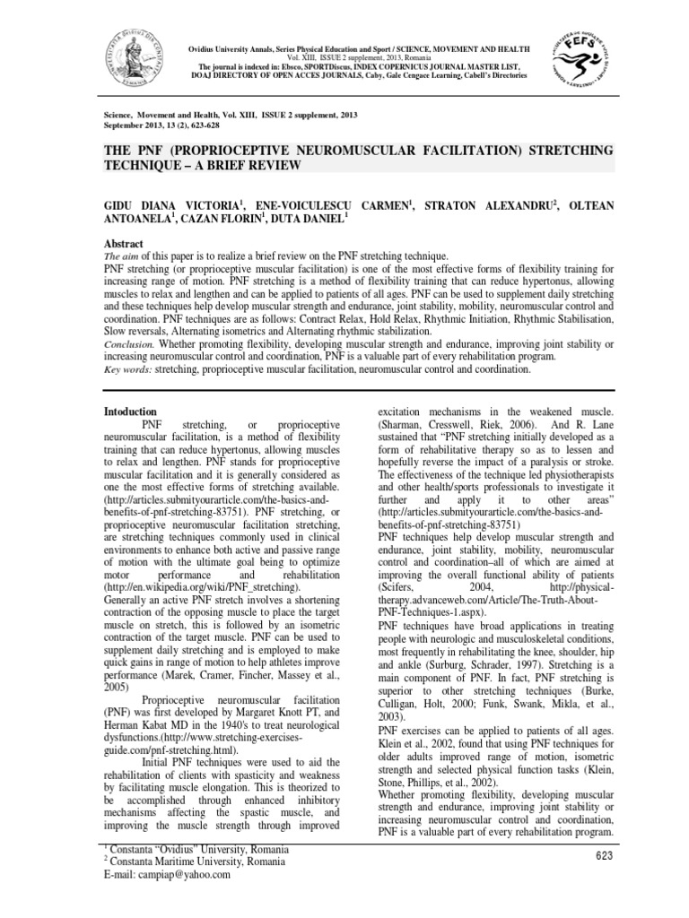 The PNF (Proprioceptive Neuromuscular Facilitation) Stretching ...