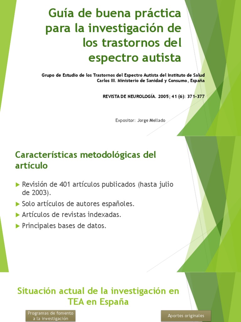 Guía de Buena Práctica para La Investigación TEA | PDF | Autismo ...