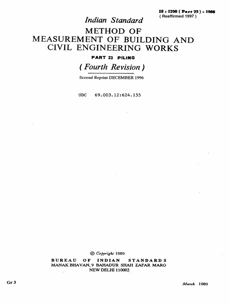 Method of Measurement of Building and Civil Engineering Works | PDF ...