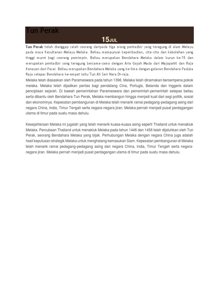 Tun Perak | PDF