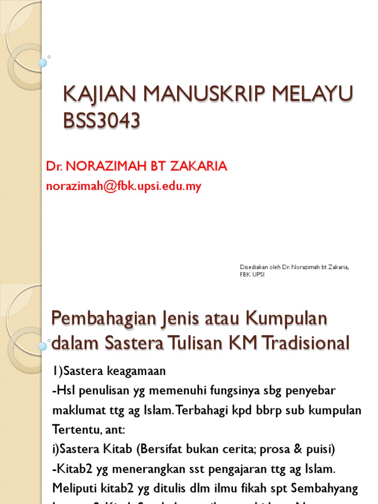 Manuskrip Melayu | PDF