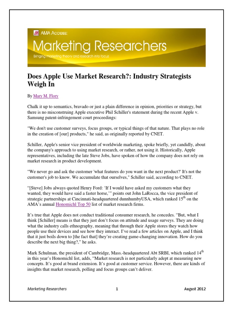 Apple Market Research Honomichl Leaders PDF | PDF | New Product ...