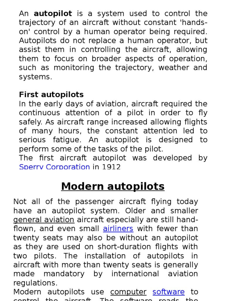 First Autopilots: Sperry Corporation | PDF | Systems Science | Electronics