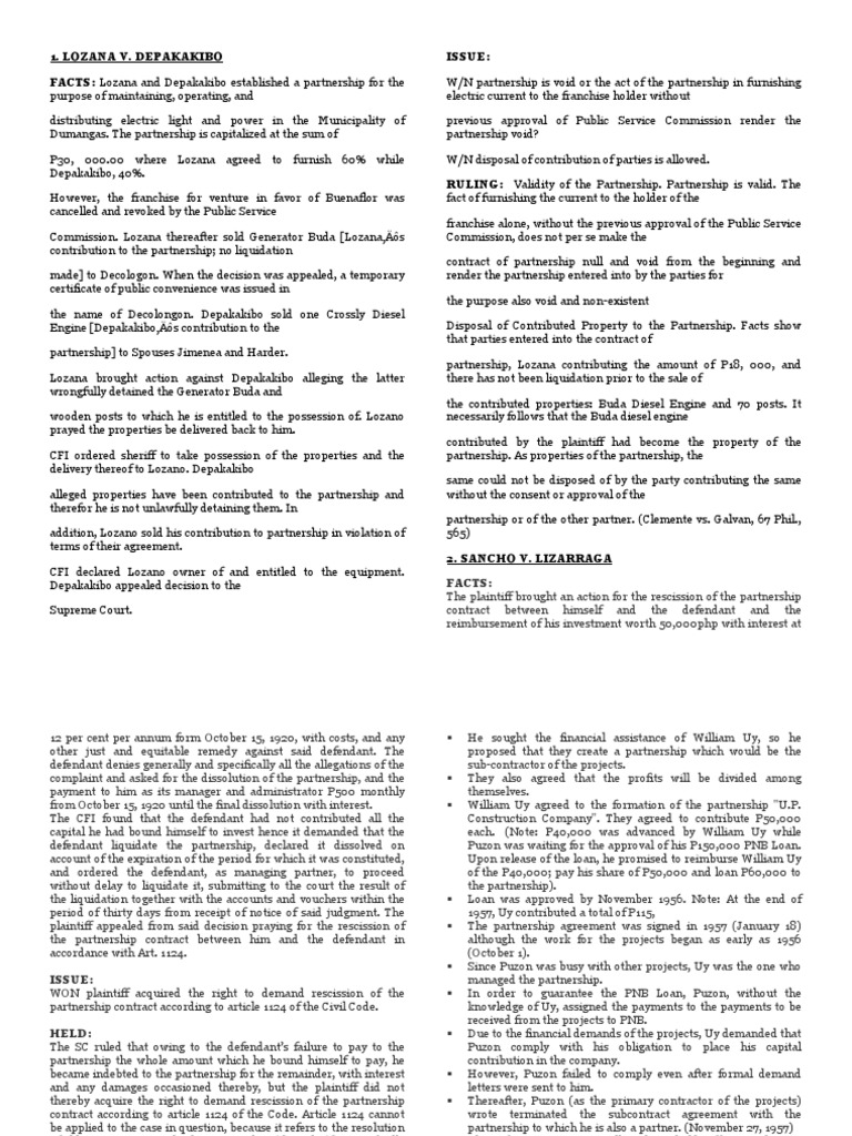 (Pat) Outline 2 Set 1 | PDF | Partnership | Conspiracy (Criminal)