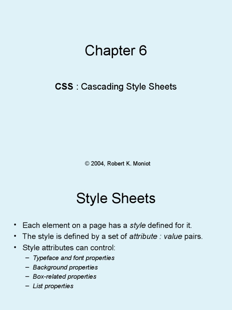 CSS: Cascading Style Sheets: © 2004, Robert K. Moniot | Download Free PDF | Cascading Style ...