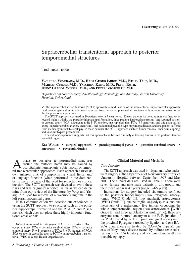 Accessing Posterior Temporomedial Structures Through the ...