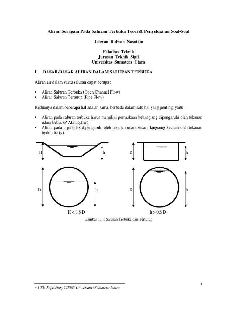 Aliran Seragam Pada Saluran Terbuka Teor PDF | PDF | Business