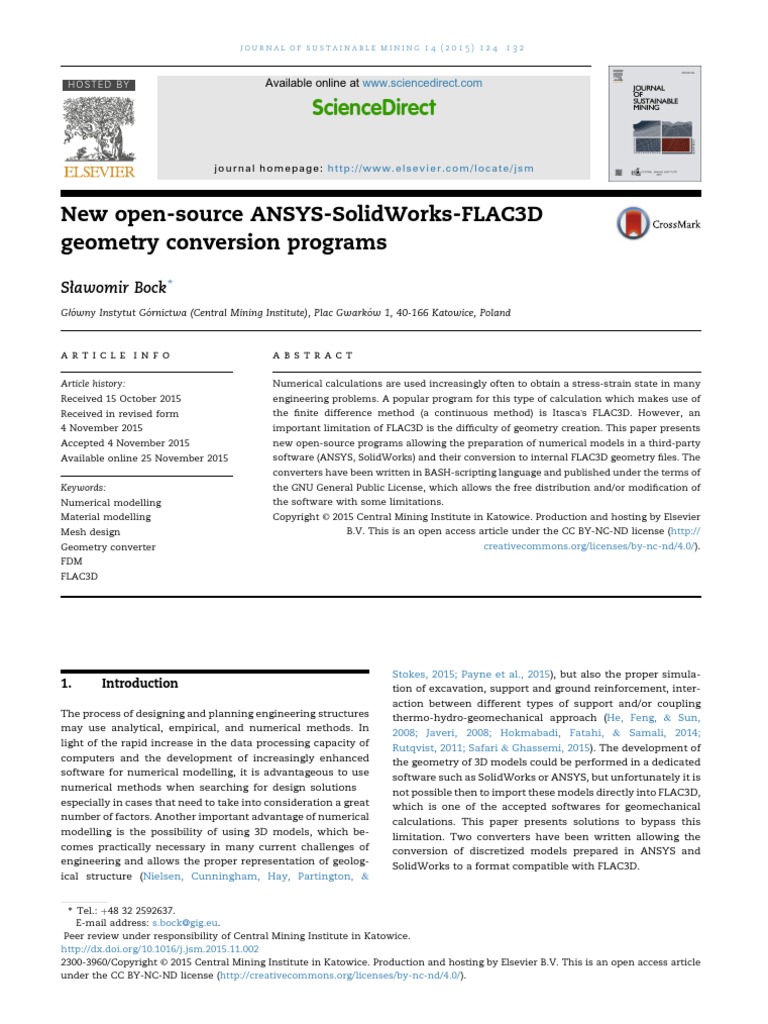 New Open Source Ansys Solidworks Flac 3D Geometry Conversion Program PDF | PDF | Command Line ...