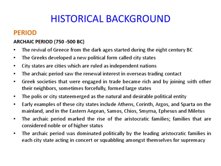 Archaic Period of Ancient Greece Overview | PDF | Travel