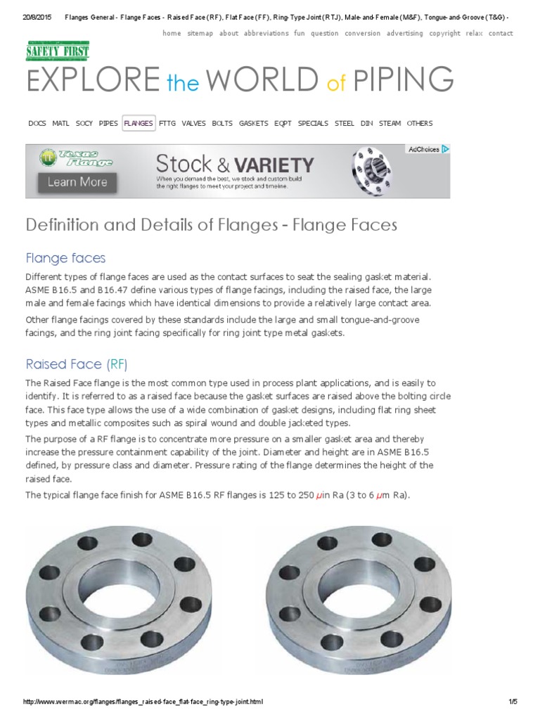 Flanges General | Mechanical Engineering | Gas Technologies