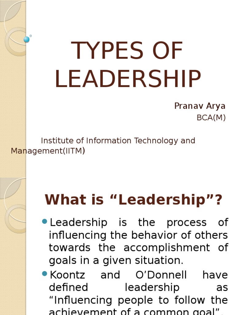 Types of Leadership | PDF | Emergence | Leadership