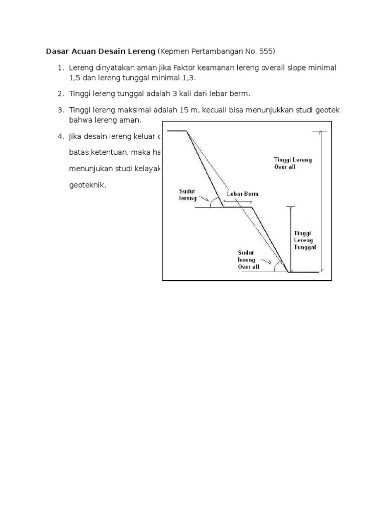 Pedoman Desain Lereng Tambang Aman | PDF