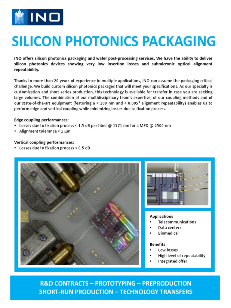 Silicon Photonics Packaging: Ino Offers | Download Free PDF | Photonics ...