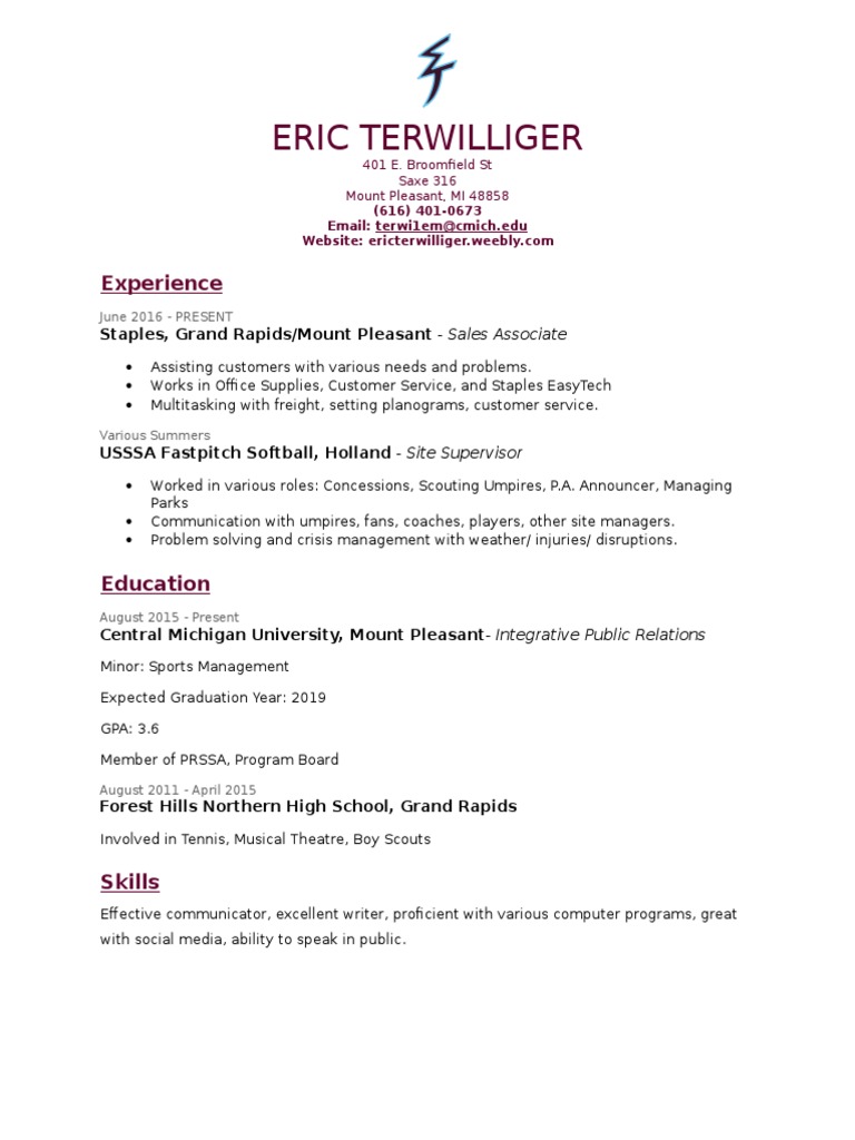 Eric Terwilliger Resume | PDF | Social Science