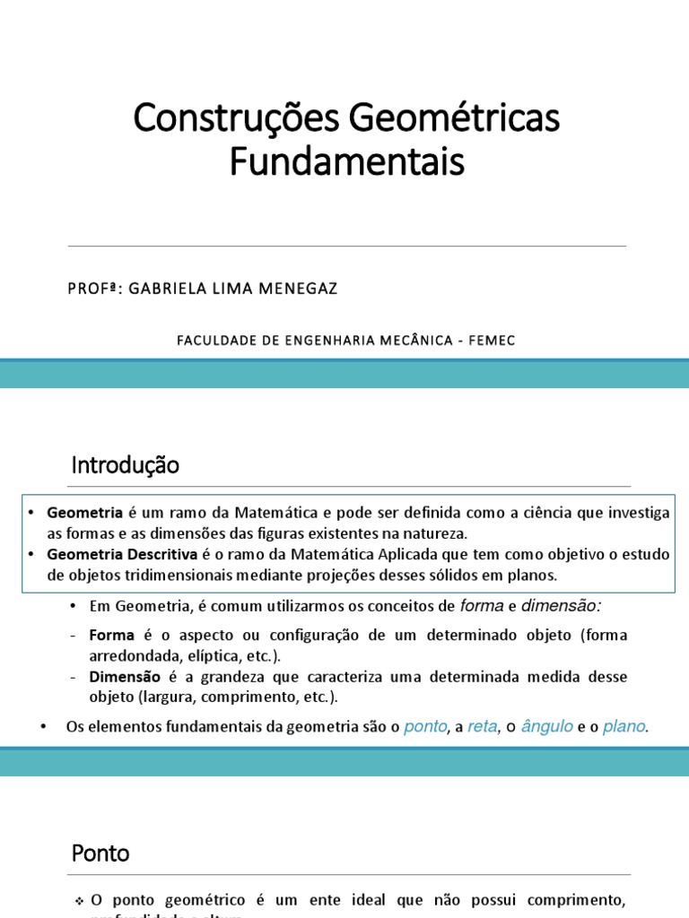 Construções Geométricas Fundamentais PDF | PDF | Linha (Geometria ...