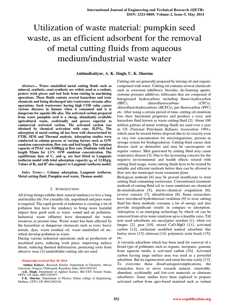 IJETR021878 | PDF | Adsorption | Physical Sciences