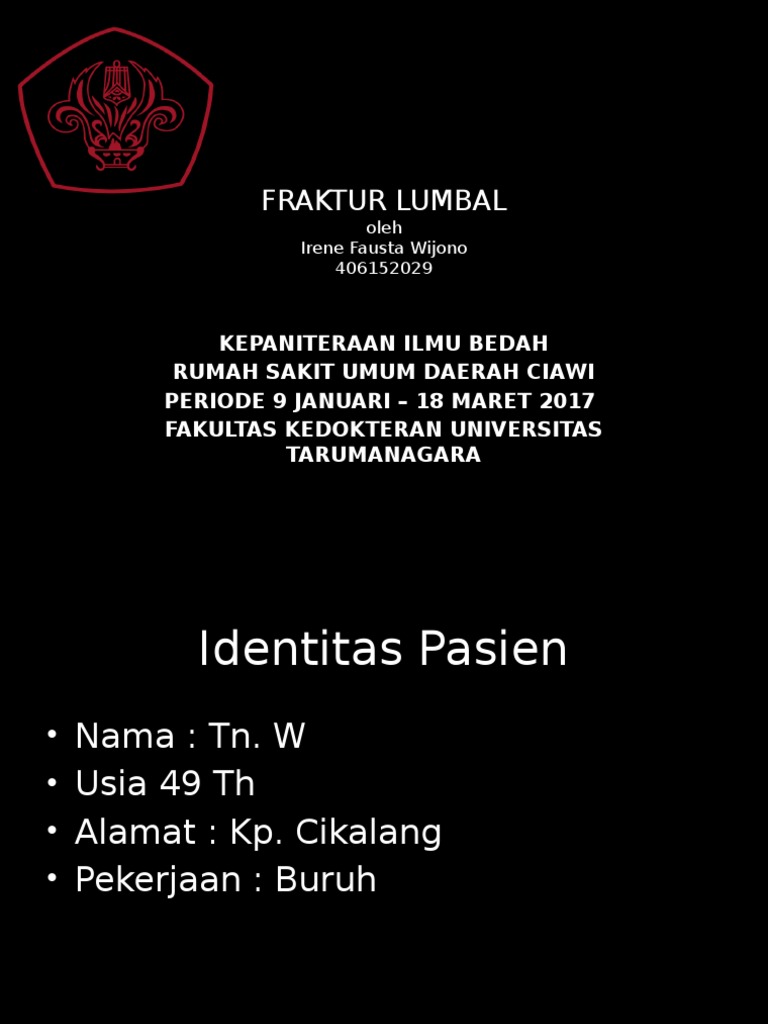 Fraktur Lumbal - Irene Fausta | PDF | Sains & Matematika