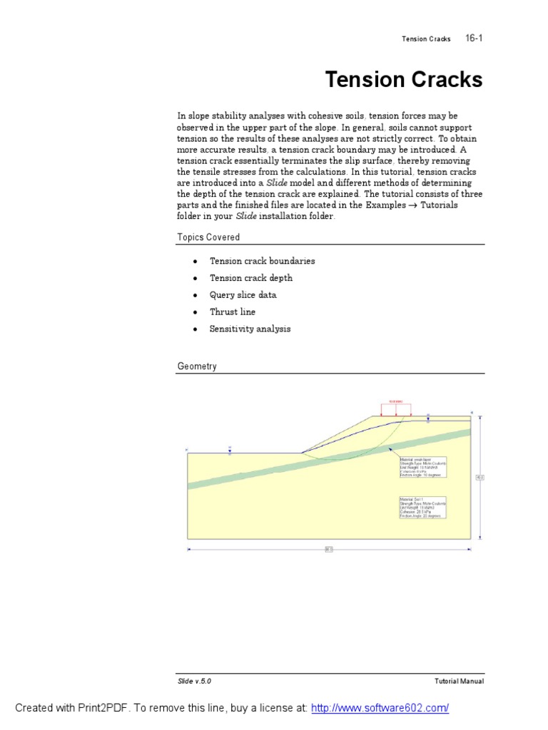 Analyzing Tension Cracks in Slope Stability Models | PDF | Fracture ...