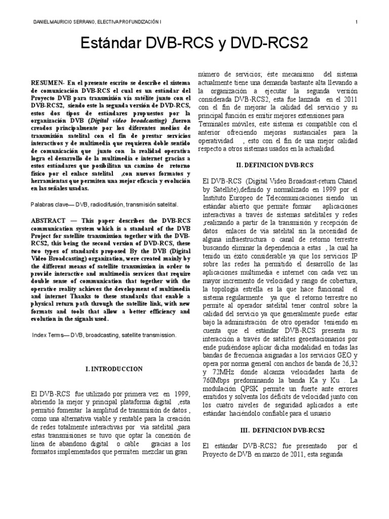Estándar Dvb-Rcs y Dvd-rcs2 | PDF | Vídeo | Radio definida por software