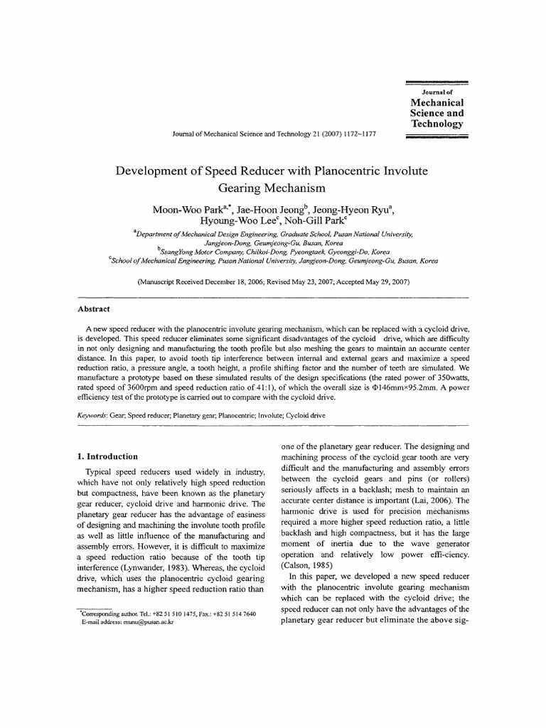 Cycloid Drive - Replaced by Planocentric Involute Gearing PDF | PDF ...