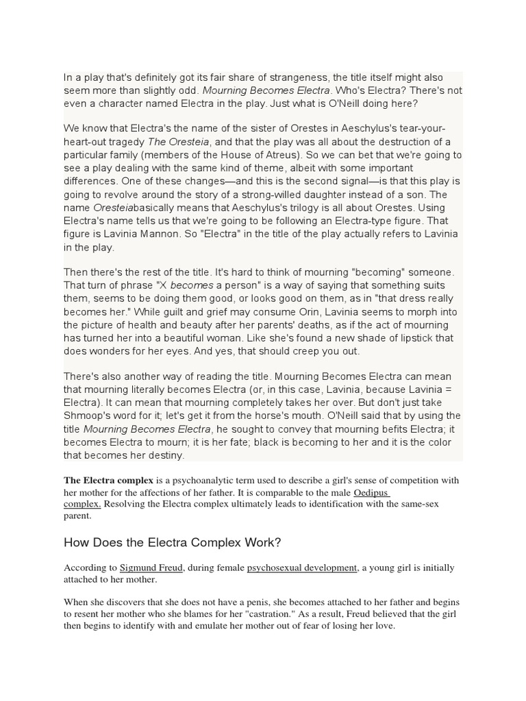 How Does The Electra Complex Work? | PDF | Oedipus Complex | Id