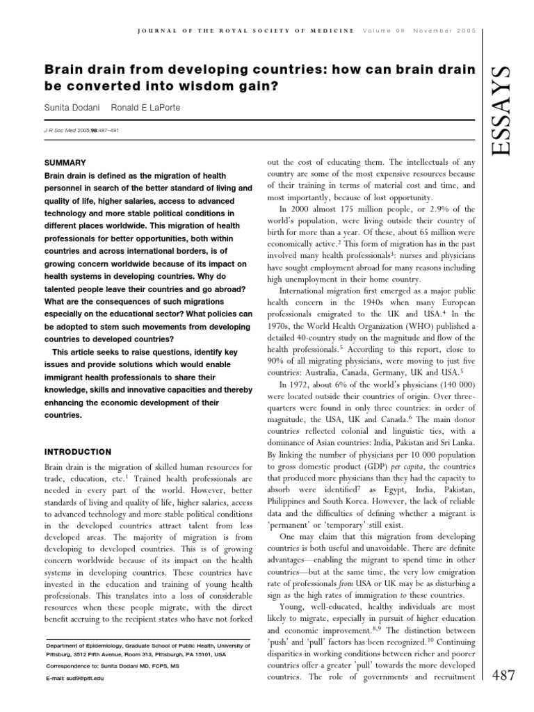 Brain Drain | PDF | Human Capital Flight | Immigration