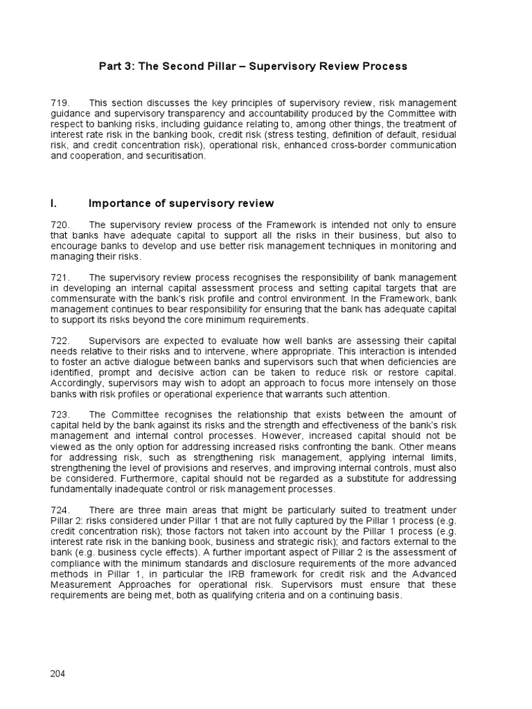 Supervisory Review Process in Banking | PDF