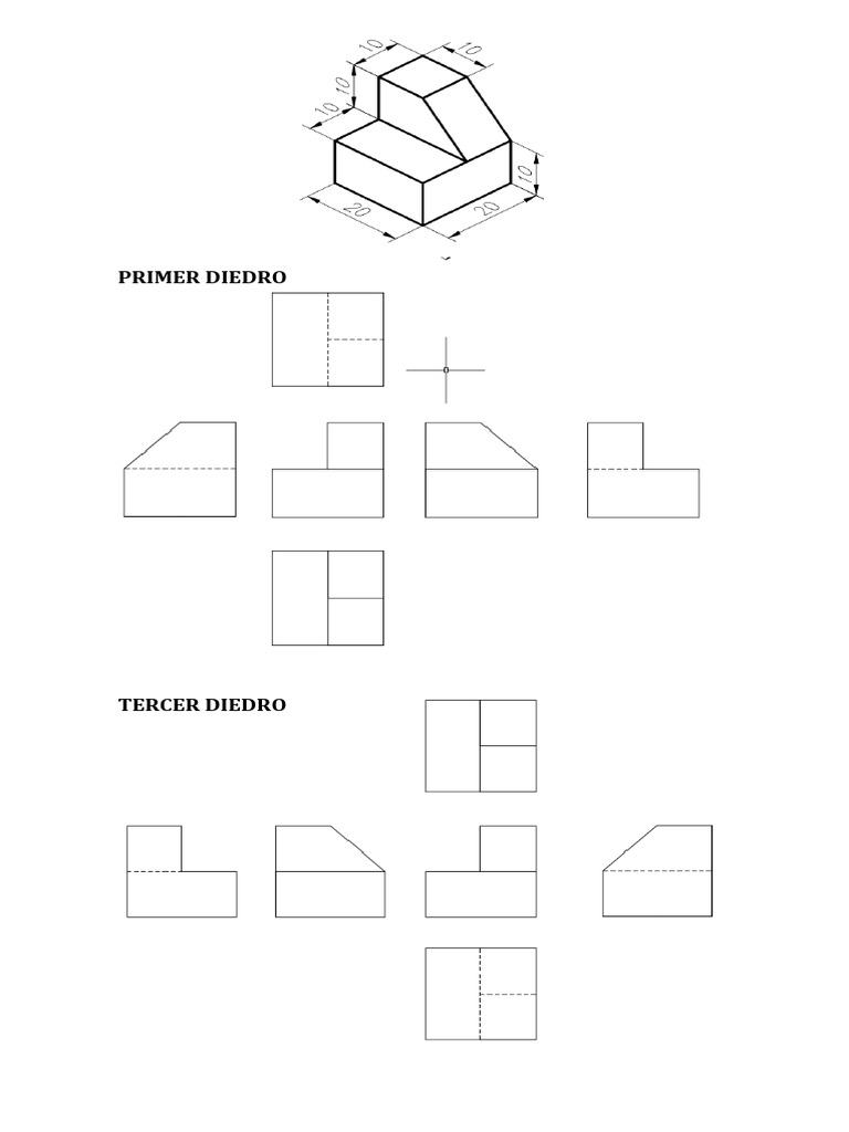 Ejercicios de Primer y Tercer Diedro | PDF | Estilo de vida