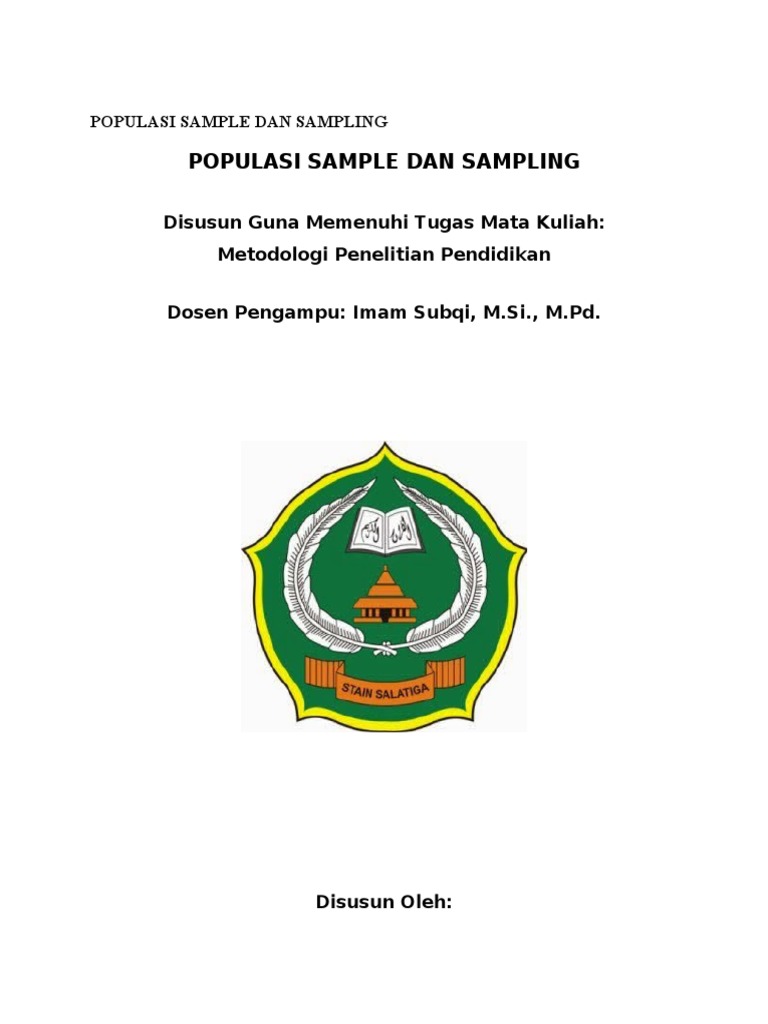 Populasi Sample Dan Sampling | PDF