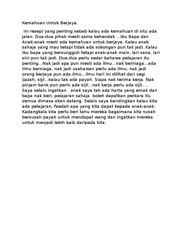 Kemahuan Untuk Berjaya | PDF